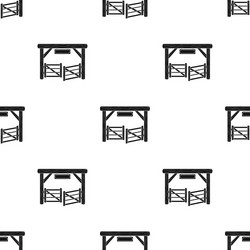 Paddock gate icon in cartoon style isolated Vector Image