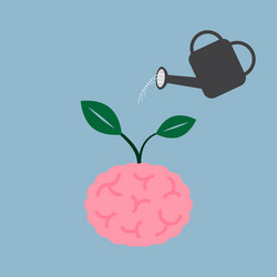 Watering brain plant Royalty Free Vector Image