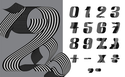 Ribbon Font Numbers Vector Images (over 4,800)