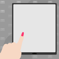 One finger pointing at screen with important Vector Image
