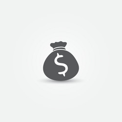 Money bag icon on black background Royalty Free Vector Image