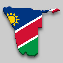 Namibian flag map pointer layout Royalty Free Vector Image