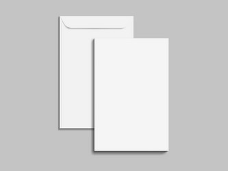 Blank white letter paper envelope top view Vector Image