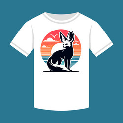 Fennec fox t-shirt design Royalty Free Vector Image