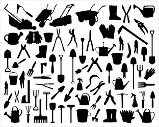 Work tools silhouette bundle Royalty Free Vector Image