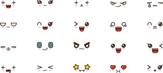 Set of different emoticons Royalty Free Vector Image