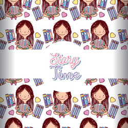 Books reading seamless background Royalty Free Vector Image