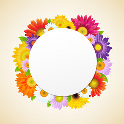 Floral circle with flowers frame roses Royalty Free Vector