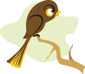 Cartoon smiling sparrow Royalty Free Vector Image