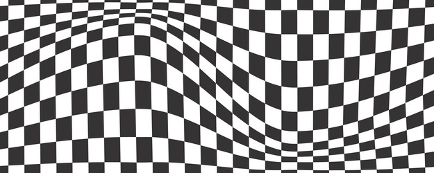 Checkerboard wavy pattern abstract chess square Vector Image