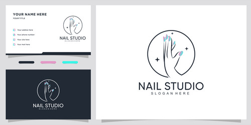 Nail art icon logo with modern concept Royalty Free Vector