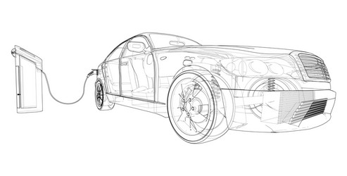 Electric Car Blueprint Drawing Vector Images (over 290)
