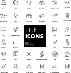 Line Icons Contact Us Vector Vector Images (over 3,400)