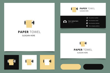 Towel logo design with editable slogan branding Vector Image