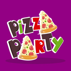 Pizza party word 01 Royalty Free Vector Image - VectorStock