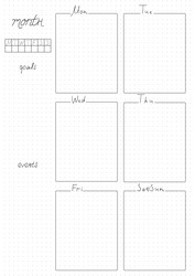 Printable a4 paper sheet bullet journal page Vector Image