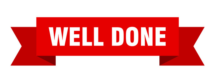Well done banner template ribbon label Royalty Free Vector