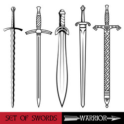 Stencils of medieval swords Royalty Free Vector Image