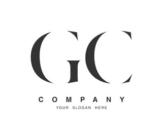 Ge logo design initial letter g and e serif font Vector Image