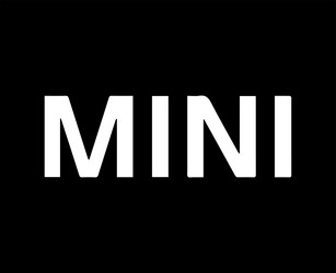 Mini logo brand symbol white design german car Vector Image