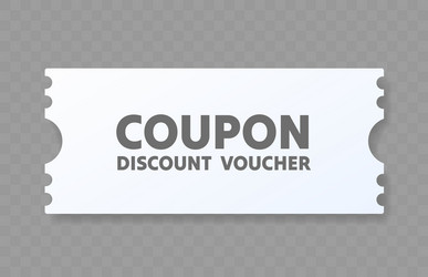 Paper coupon on transparent background promo Vector Image
