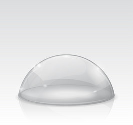Glass dome shiny transparent semi sphere on gray Vector Image