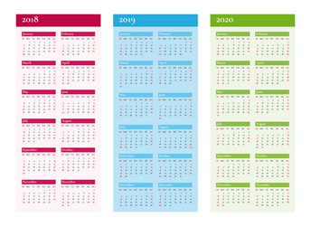 Vertical Calendar for 2020 Vector Images (over 440)