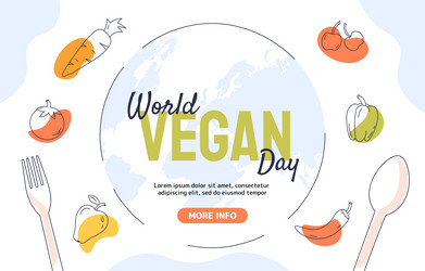 World vegan day poster Royalty Free Vector Image