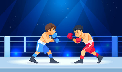 Boxing match in ring Royalty Free Vector Image