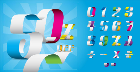 Numbers ribbon Royalty Free Vector Image - VectorStock