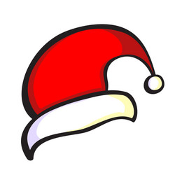 Santa hat cartoon drawing Royalty Free Vector Image