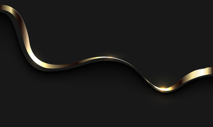 Abstract black and gold waved ribbon Royalty Free Vector