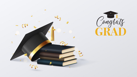 Greeting banner for design of graduation Vector Image