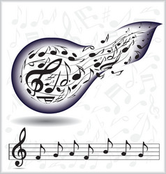 Music notes wave abstract swirl musical note Vector Image