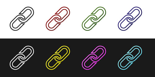 White chain link icon isolated on transparent Vector Image