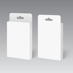 White product package box with hang slot Vector Image