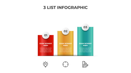 3 points block list process diagram Royalty Free Vector