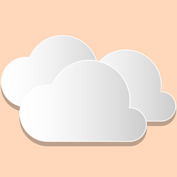 Blank white cut out clouds floating on top of each