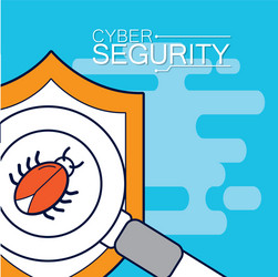 Cyber security emblem Royalty Free Vector Image