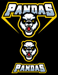 Panda shield logo design Royalty Free Vector Image