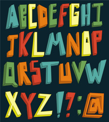 Colorful 3d lower case alphabet Royalty Free Vector Image