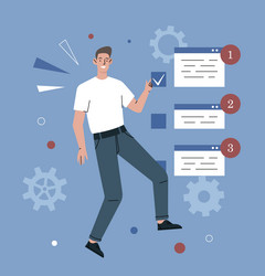 Man with logical technical structural thinking Vector Image