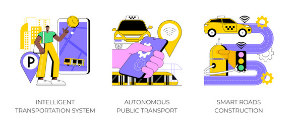 Smart city public transportation isolated cartoon Vector Image