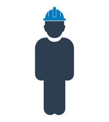 Male worker icon flat style eps Royalty Free Vector Image