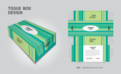 Tissue box packaging design template Royalty Free Vector