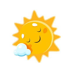 Cartoon sun with cute faces for children Vector Image