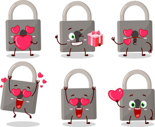 Locker cartoon character with love cute emoticon Vector Image
