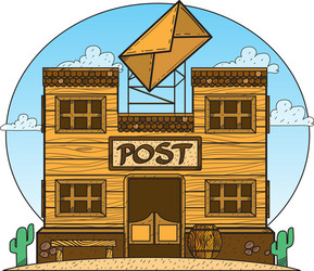 An ancient post office wild west envelopes Vector Image