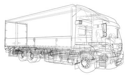 Blue lorry truck Royalty Free Vector Image - VectorStock