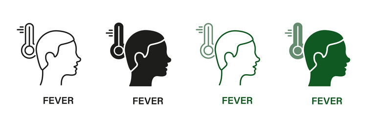 Fever heat high body temperature symbol Royalty Free Vector